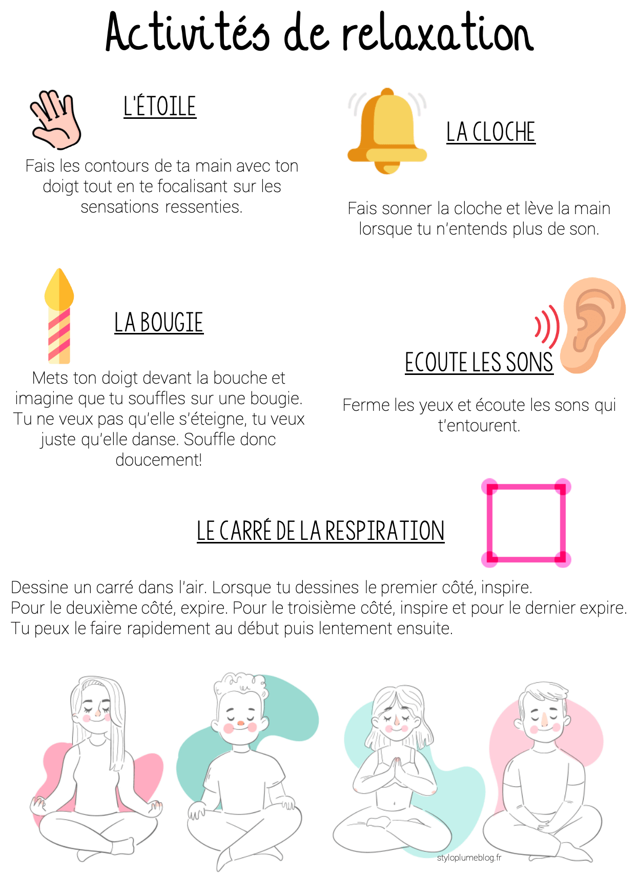 5 activités de relaxation rapides pour la classe – Stylo Plume Blog